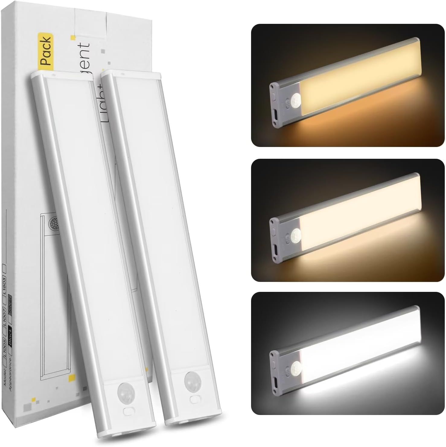 Under Cabinet Lighting,TIMTOME Rechargeable Motion Sensor Light Indoor ...