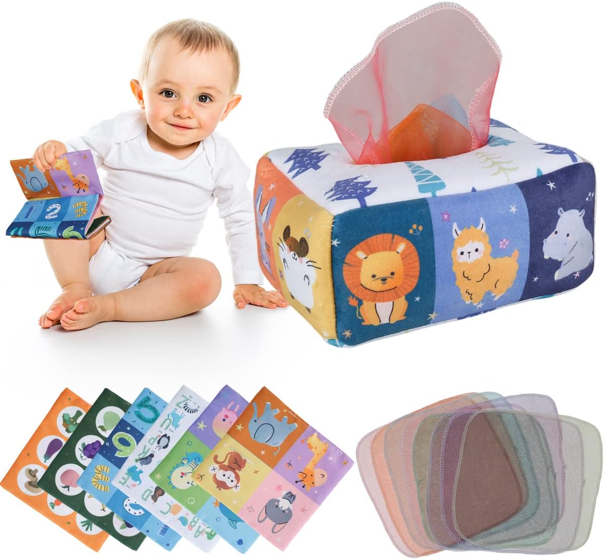 Baby Tissue Box Toy Soft Cute Cartoon Magic Tissue Box Preschool ...