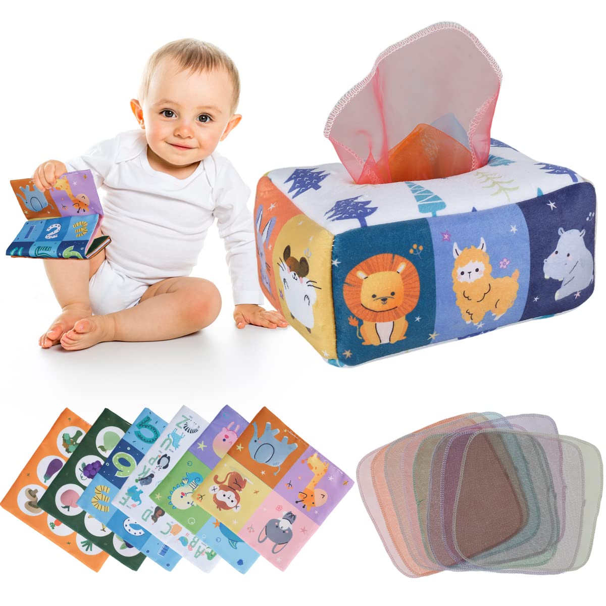 Baby Tissue Box Toy Soft Cute Cartoon Magic Tissue Box Preschool ...