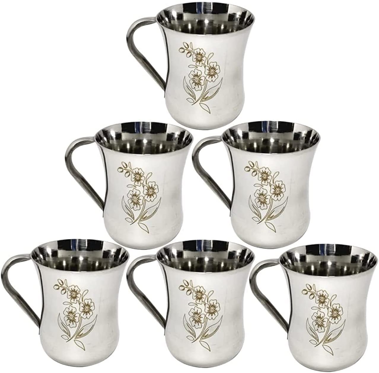 Buy SUMEET Stainless Steel Coffee Mug - 4 Pieces, Silver, 210 ml Online ...