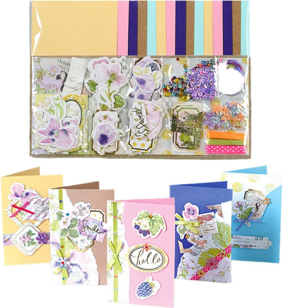 Amazon.com: Gigicloud Paper Card Making Kits Colorful Handmade Greeting ...