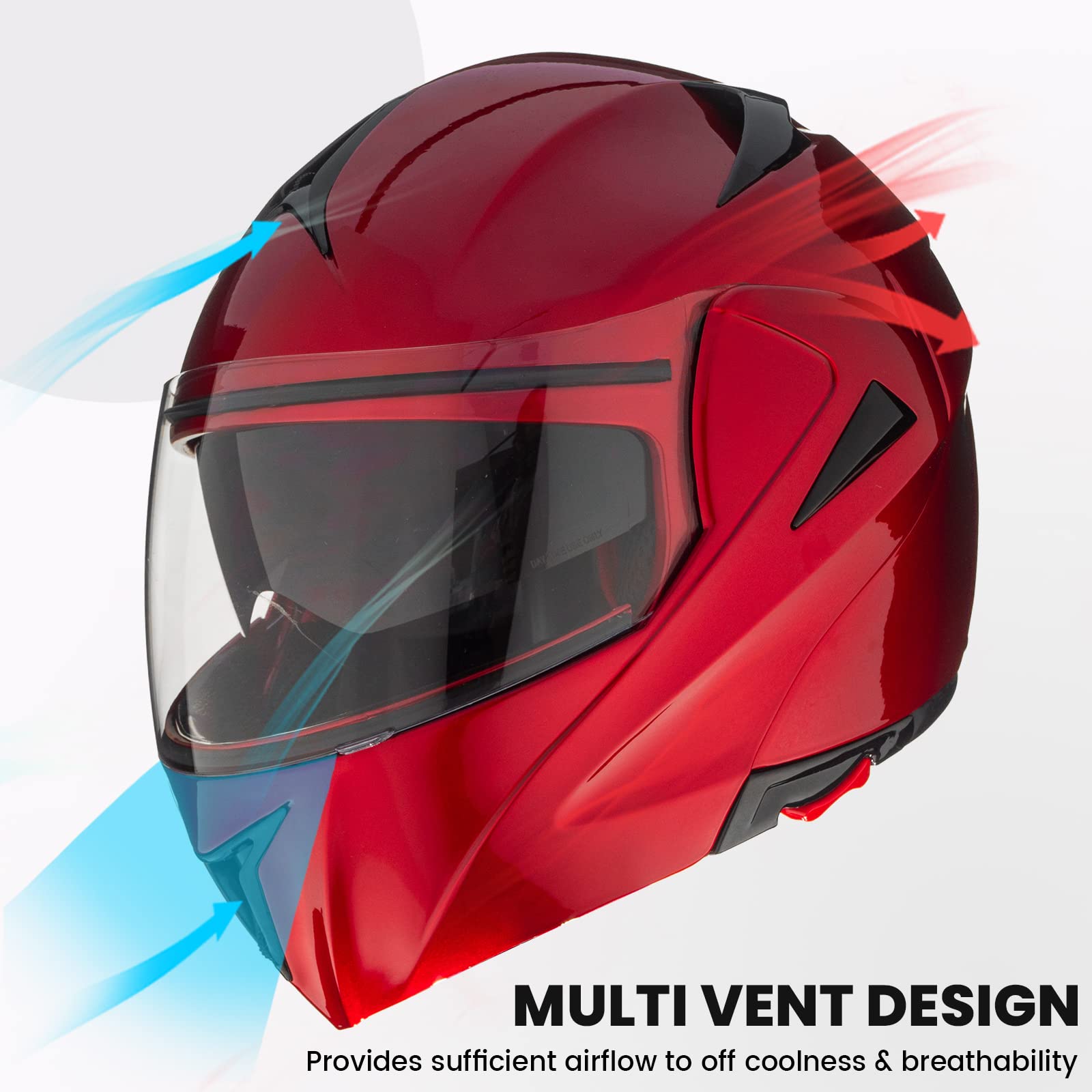 Snapklik.com : ILM Motorcycle Helmets Modular Dual Visor Flip-up Full ...