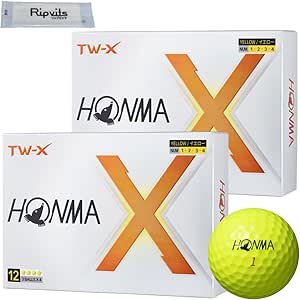 Amazon.co.jp: ホンマゴルフ TW-X BT2402 イエロー TOUR WORLD 2024 2ダース 24球 ※オリジナル清掃シートセット : スポーツ＆アウトドア