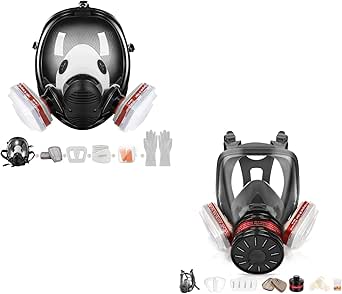 Amazon.com: 2 Set Full Face Respirator Masks,Paint Mask Respirator with ...