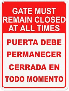Amazon.com : Warning sign Danger Business signs,Gate Must Remain Closed ...