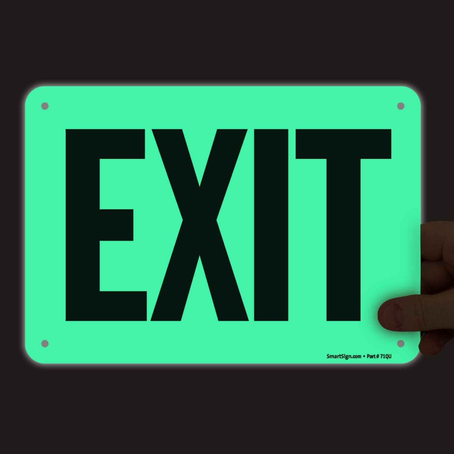 Amazon.com: SmartSign "Exit" Sign | 7" x 10" Glow-in-the-Dark Aluminum ...
