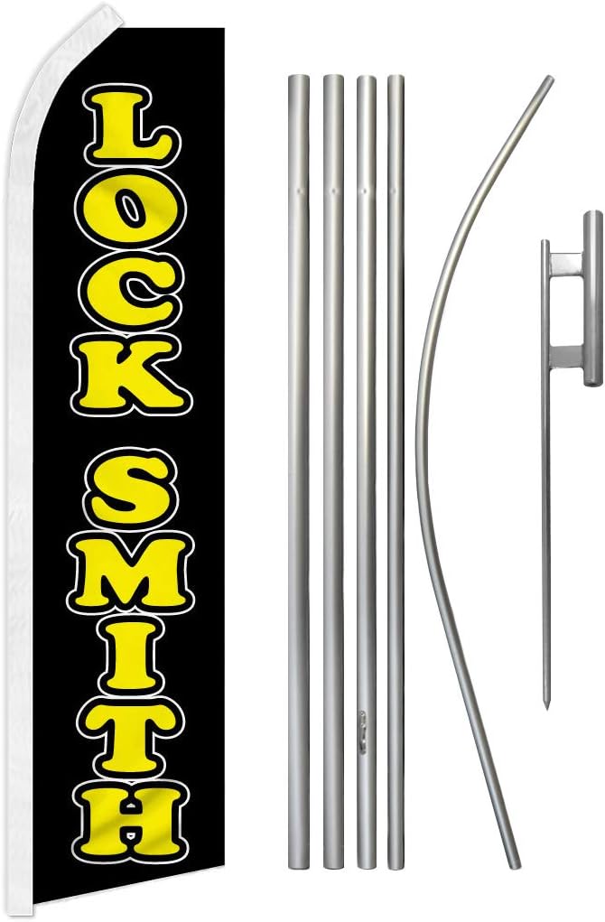 Amazon.com : Locksmith Swooper Advertising Flag & Pole Kit - Perfect ...