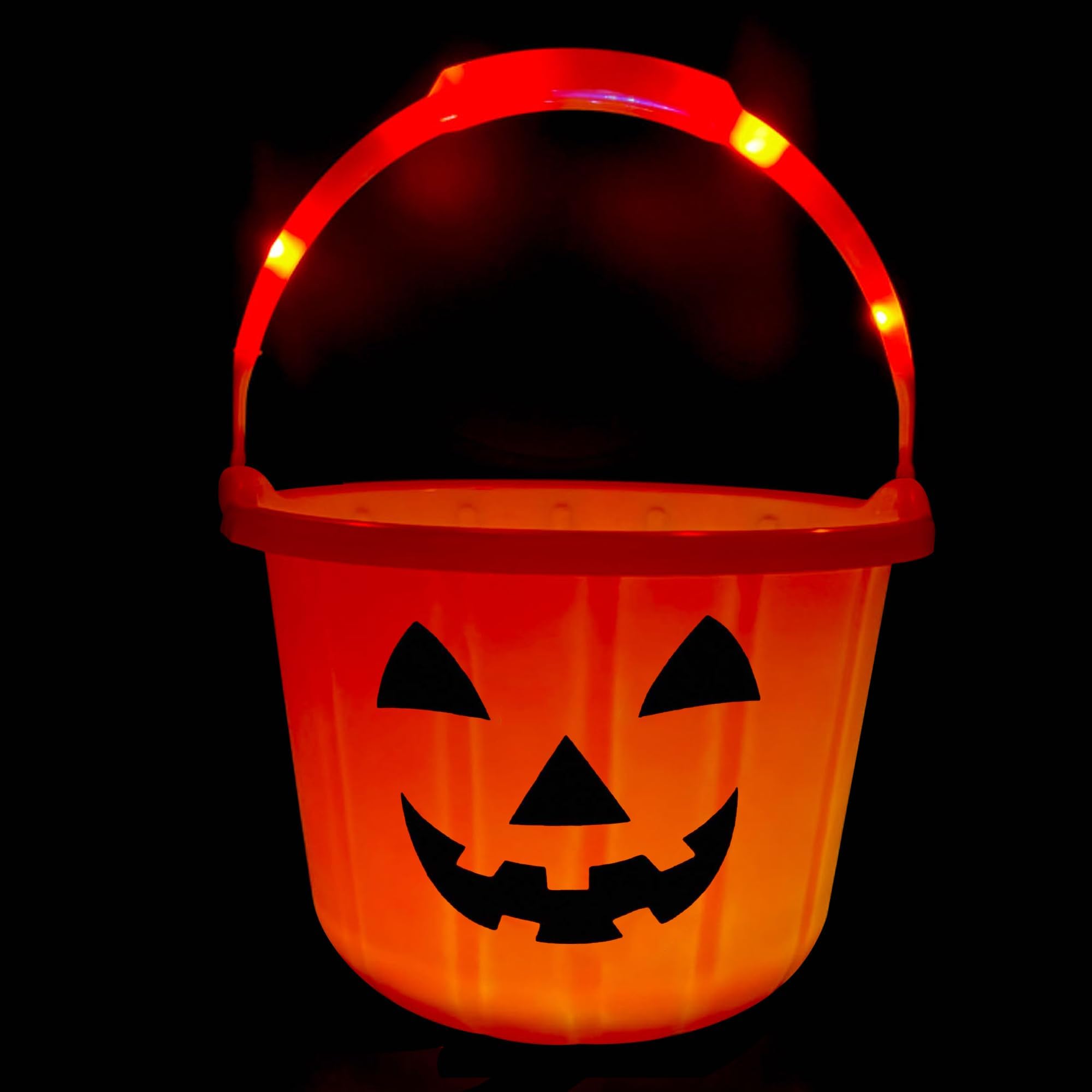 Amazon.com: GIFTEXPRESS Light Up Halloween Pumpkin Bucket - Plastic ...