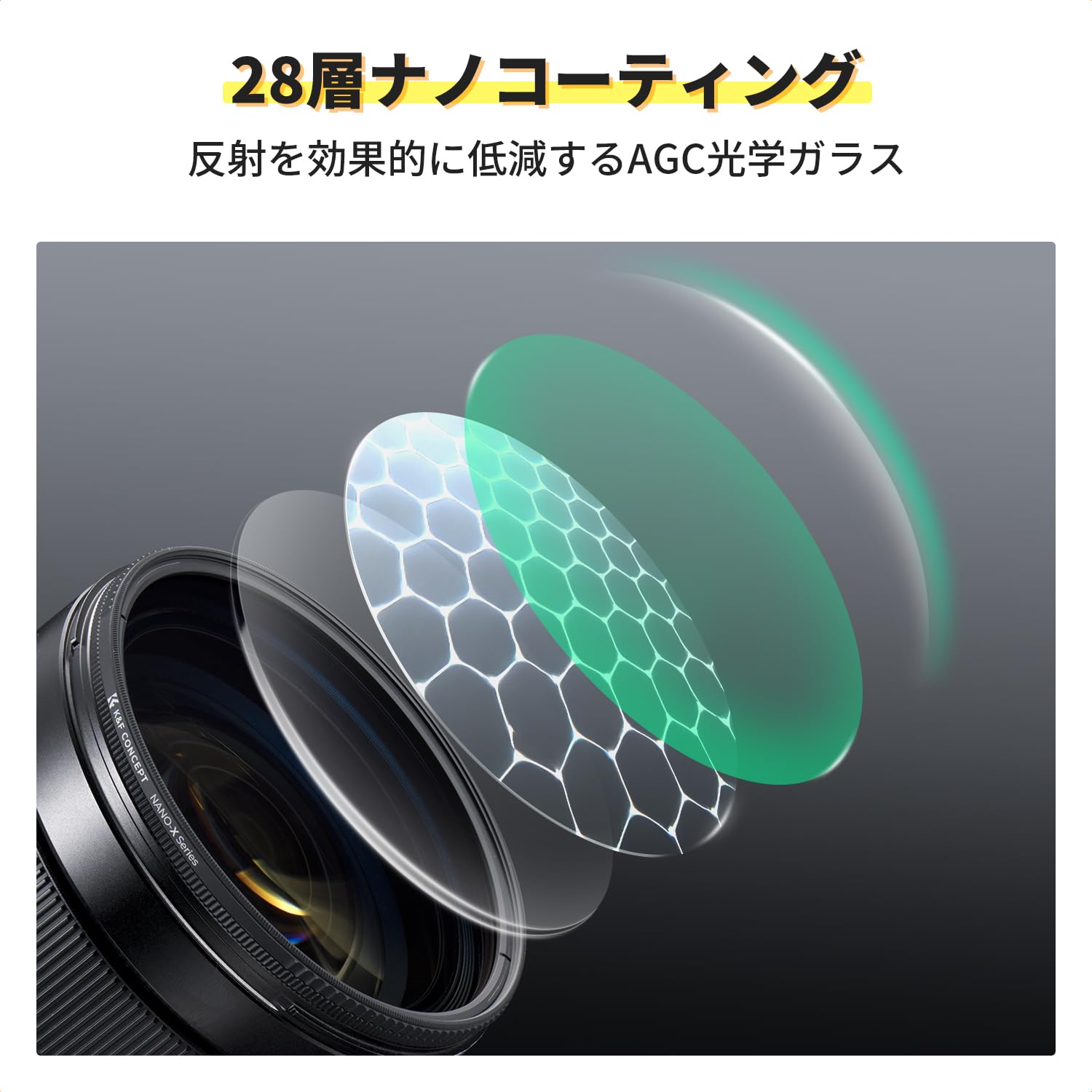 Amazon | K&F CONCEPT 49mm True Color&超低反射 CPLフィルター 黄色