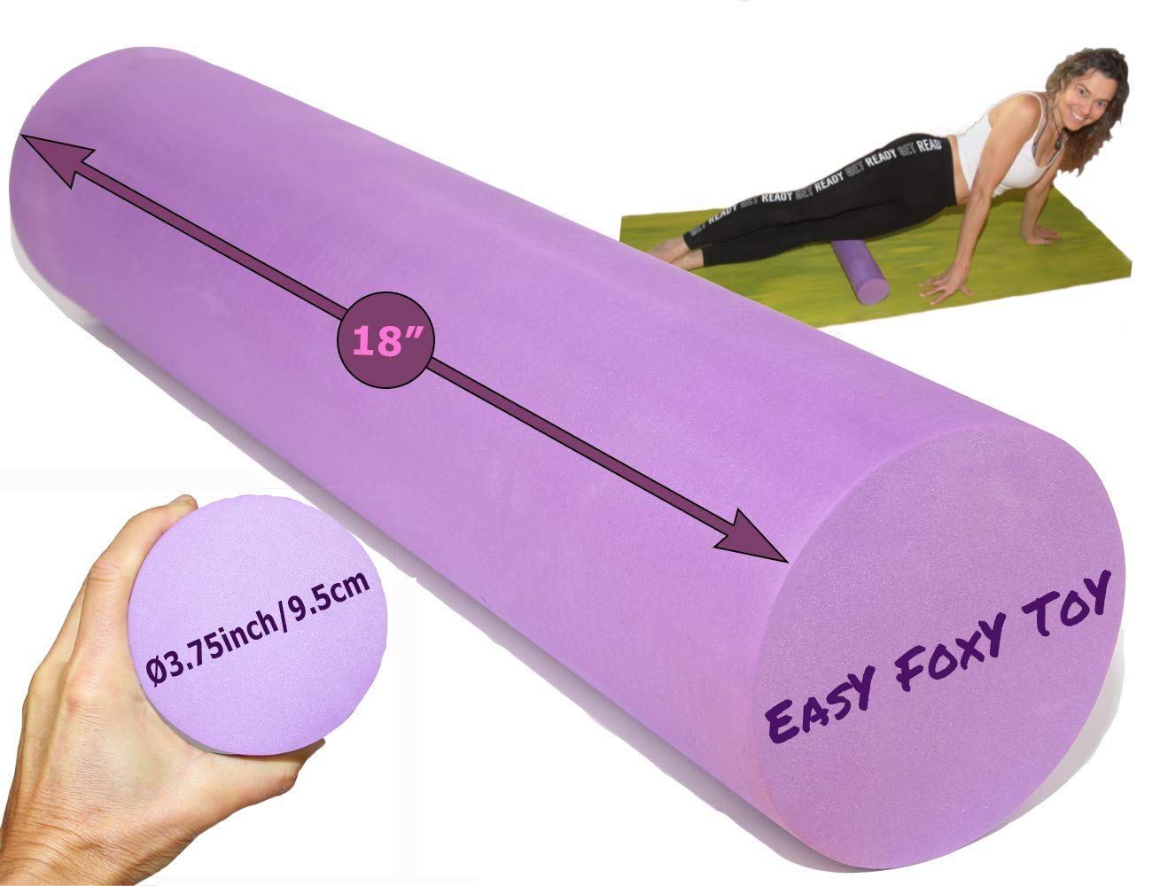 EasY-FoxY-ToY Foam-Roller, Ø3.75"x18" Trigger Point Body Massage Roll a ...