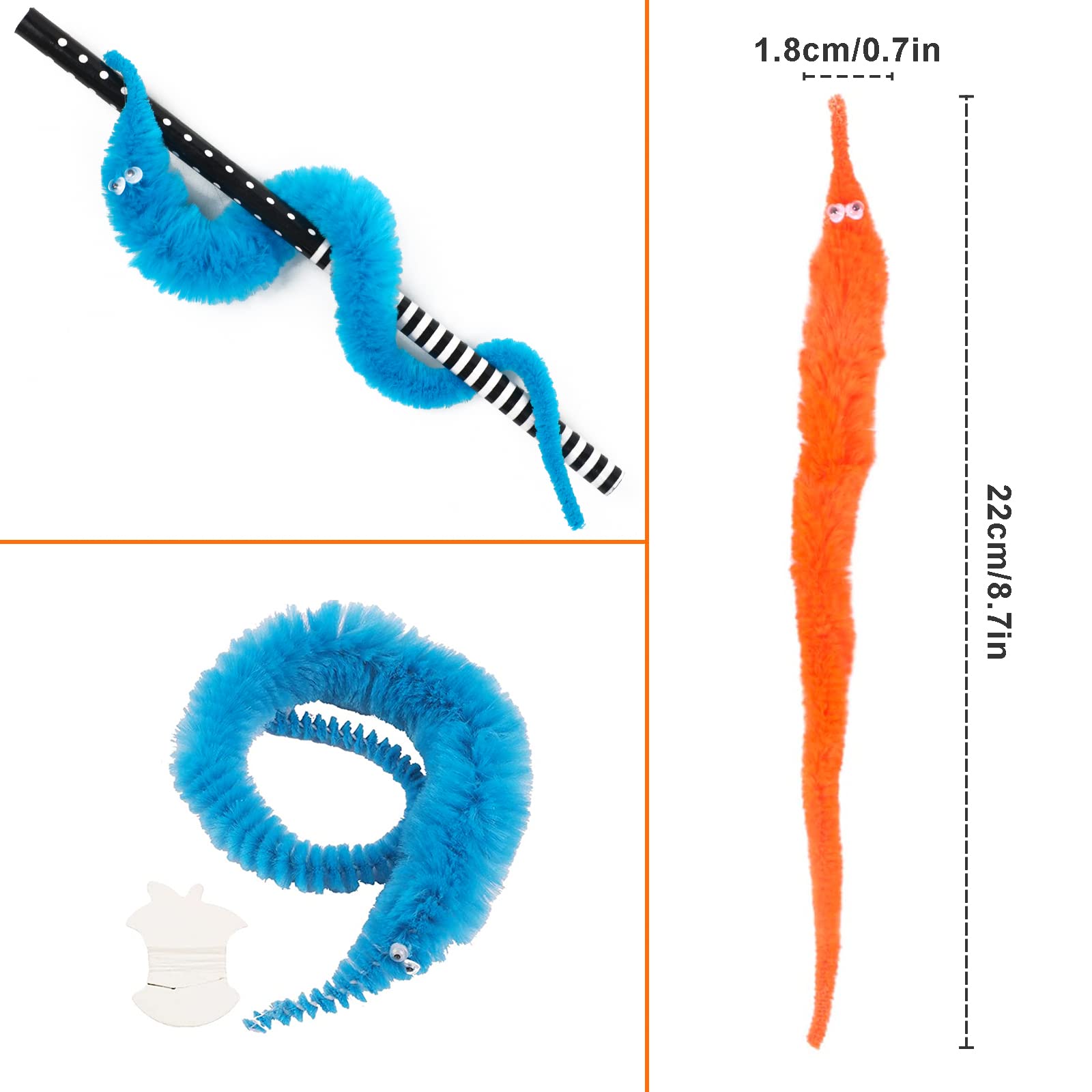 Snapklik.com : CCINEE 48 Pcs Magic Twisty Worm Wiggly Twisty Fuzzy ...