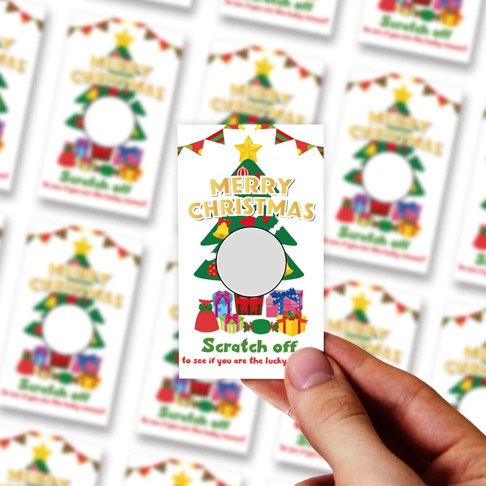 Christmas Scratch Off Cards AIMEET - 50PCS Holiday Raffle Tickets For ...