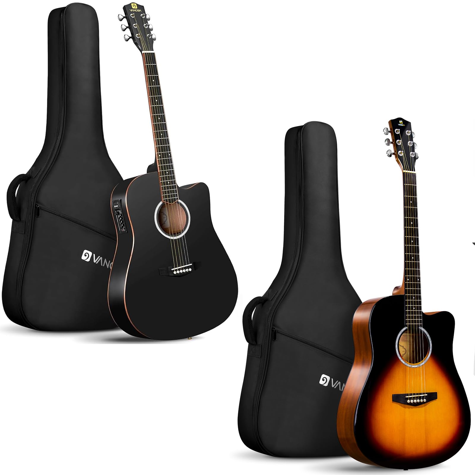 Amazon.com: Vangoa Acoustic Electric Guitar Bundle for Beginners Adults Teens and Sunburst ...