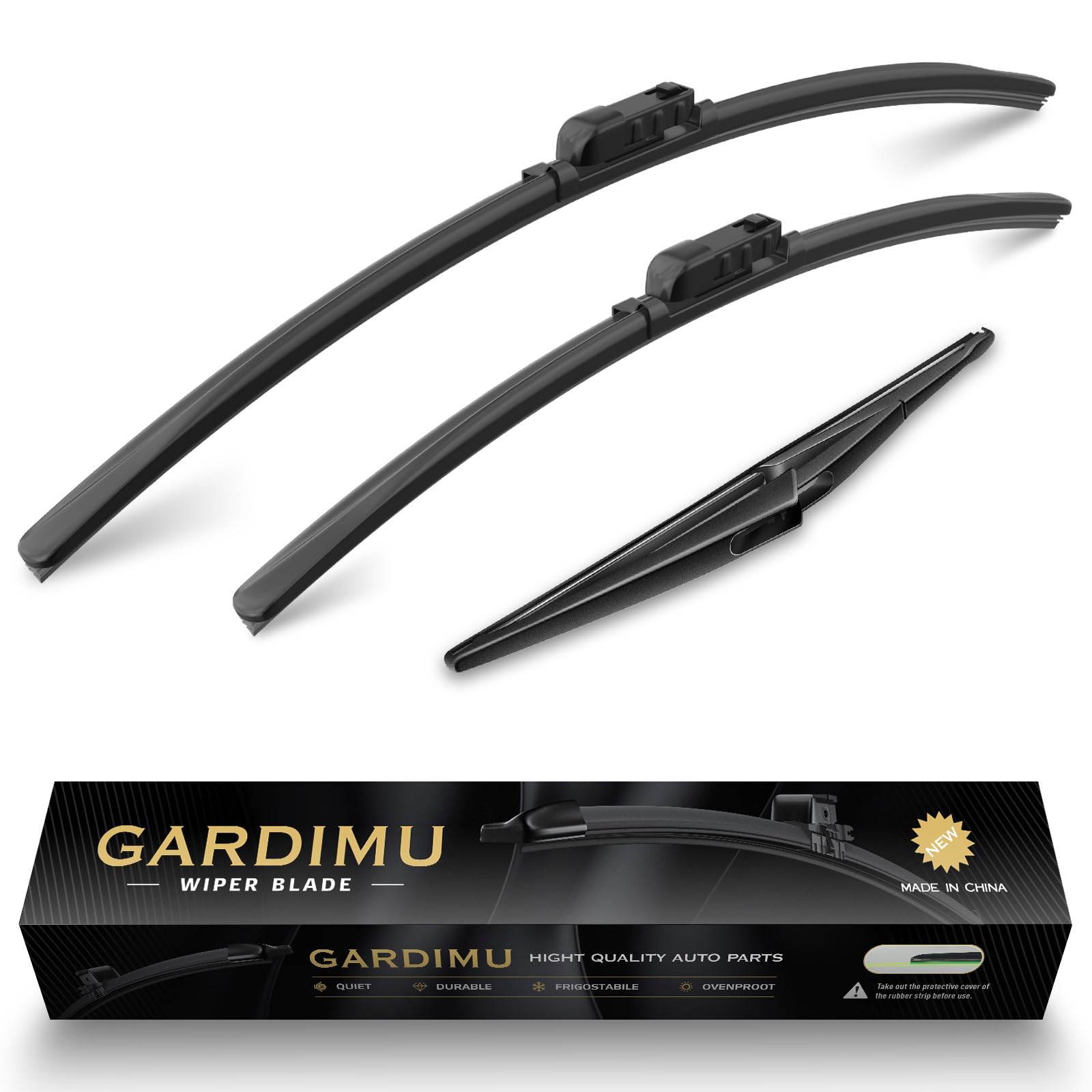 Amazon.com: GARDIMU Front and Rear Windshield Wiper Blades, 3 Pcs Front ...