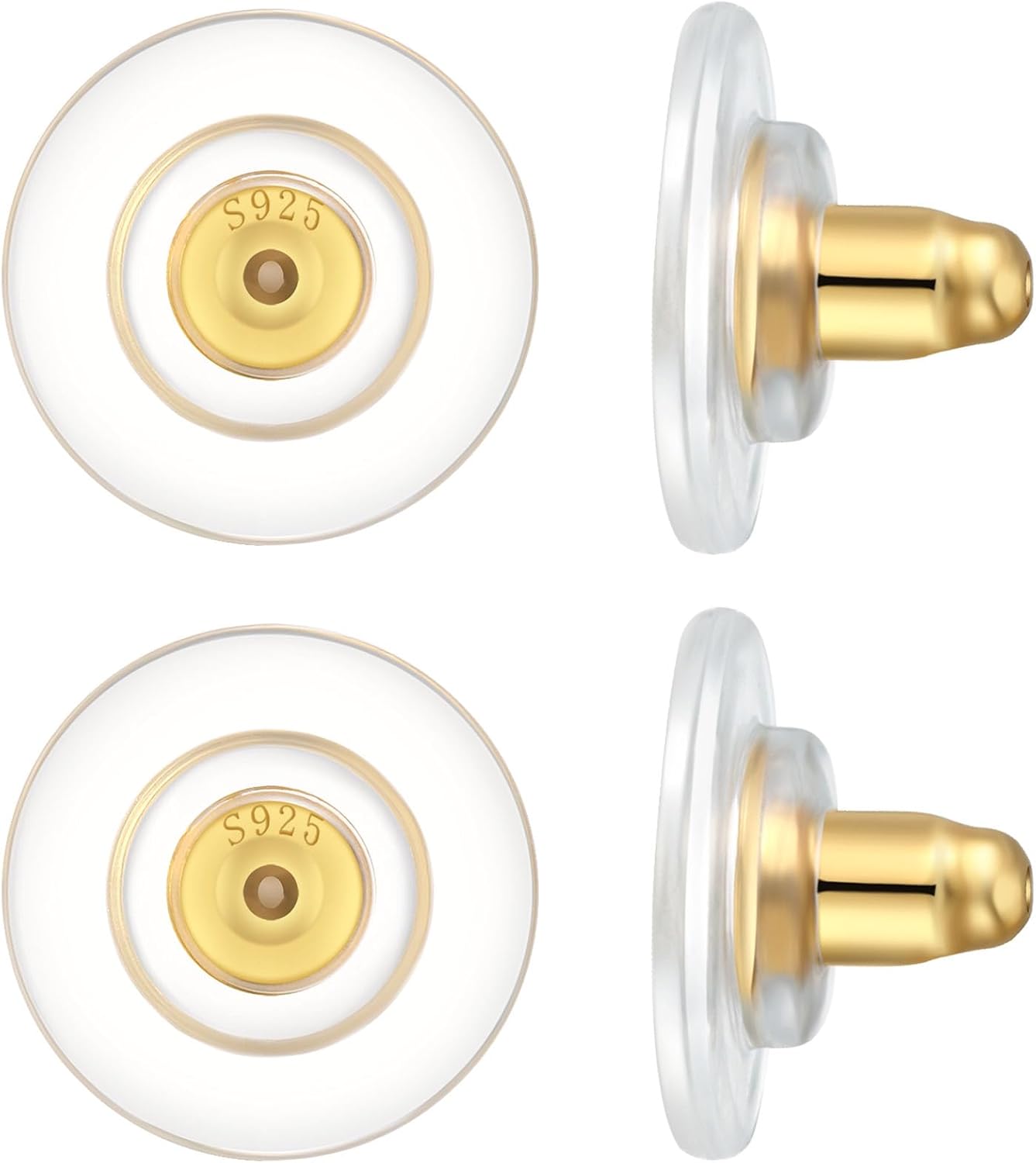 Amazon.com: DELECOE 925 Sterling Silver Locking Earring Backs,14K Gold ...