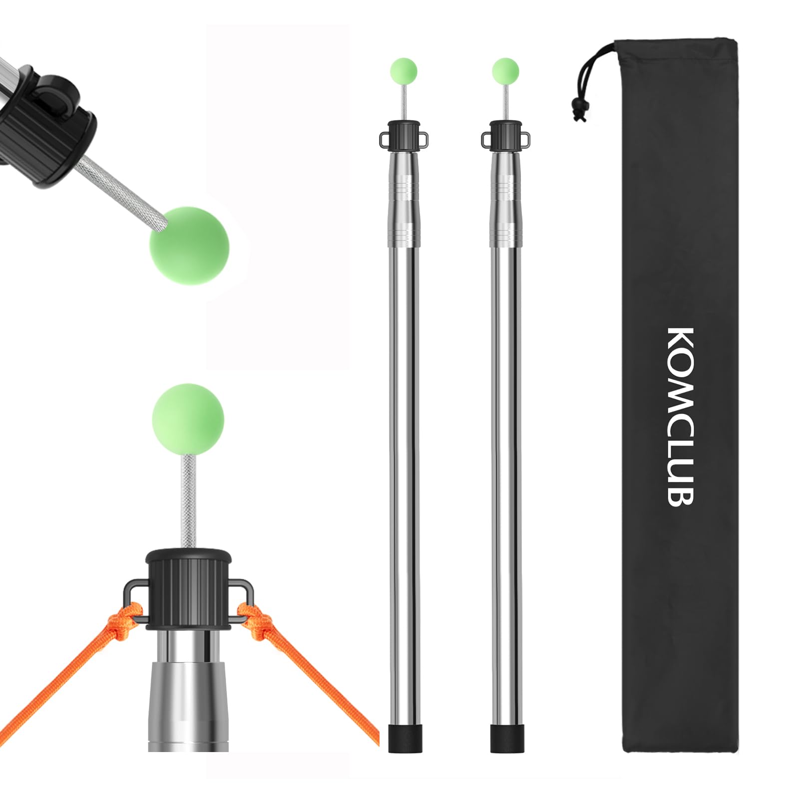 Snapklik.com : KOMCLUB Telescoping Tent Tarp Pole Adjustable Tarp Poles ...