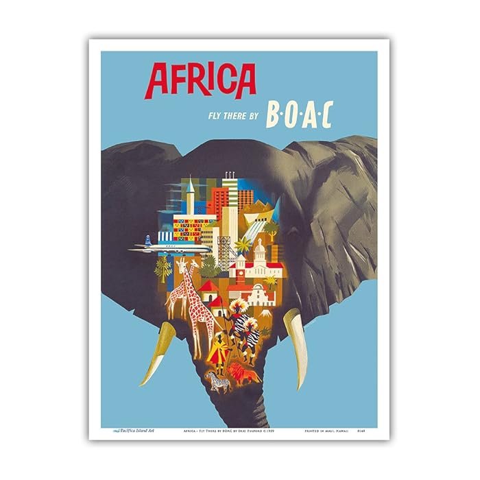 Buy Pacifica Island Art Africa - Fly There by BOAC (British Overseas ...