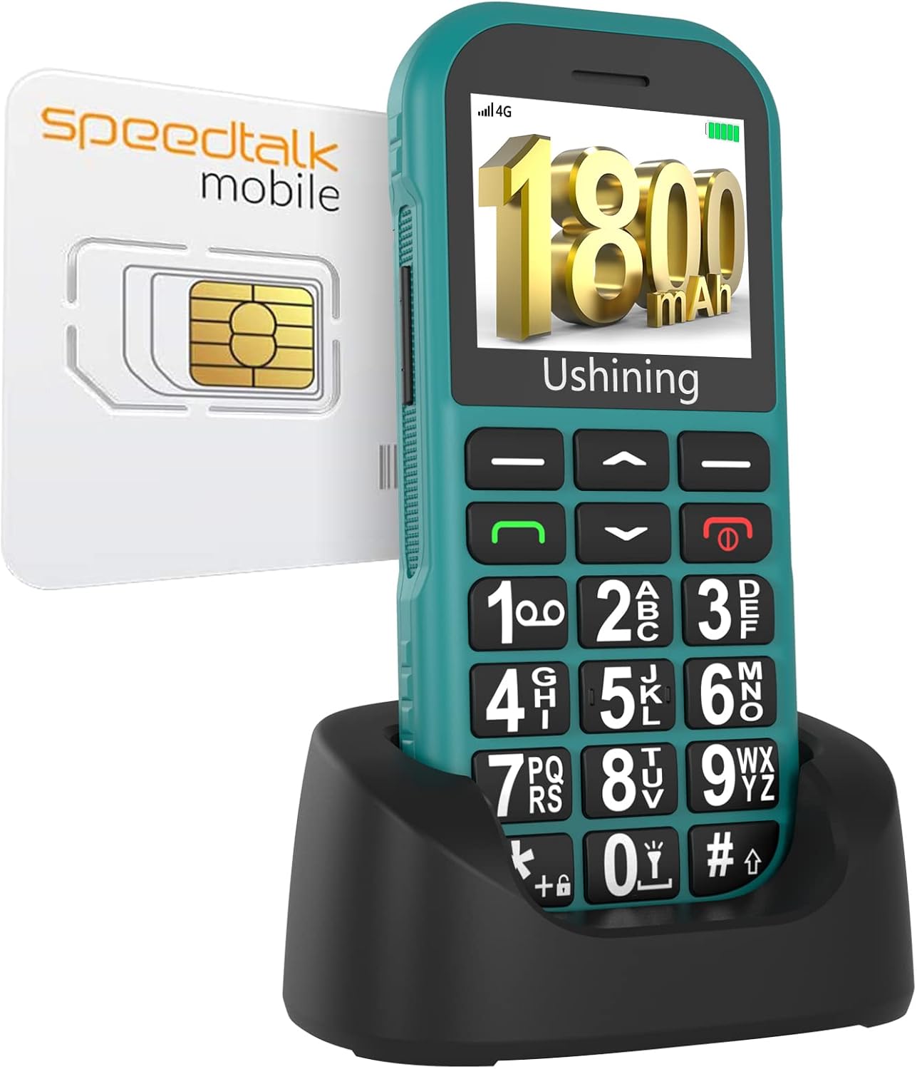 USHINING 4G LTE Unlocked Senior Cell Phone with Speed Talk SIM Card ...