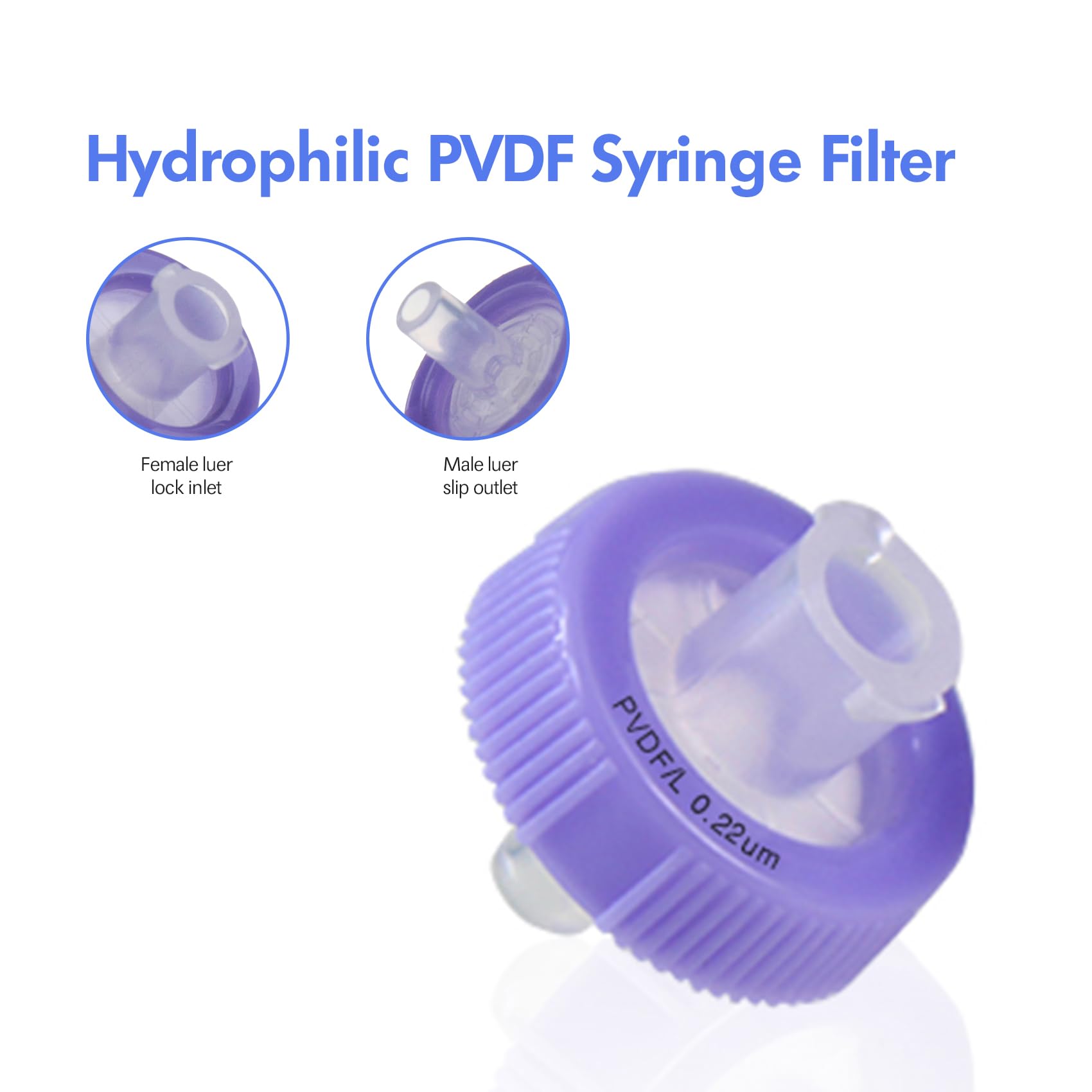 Snapklik.com : Syringe Filters PVDF Hydrophilic Filtration 022um 13mm ...