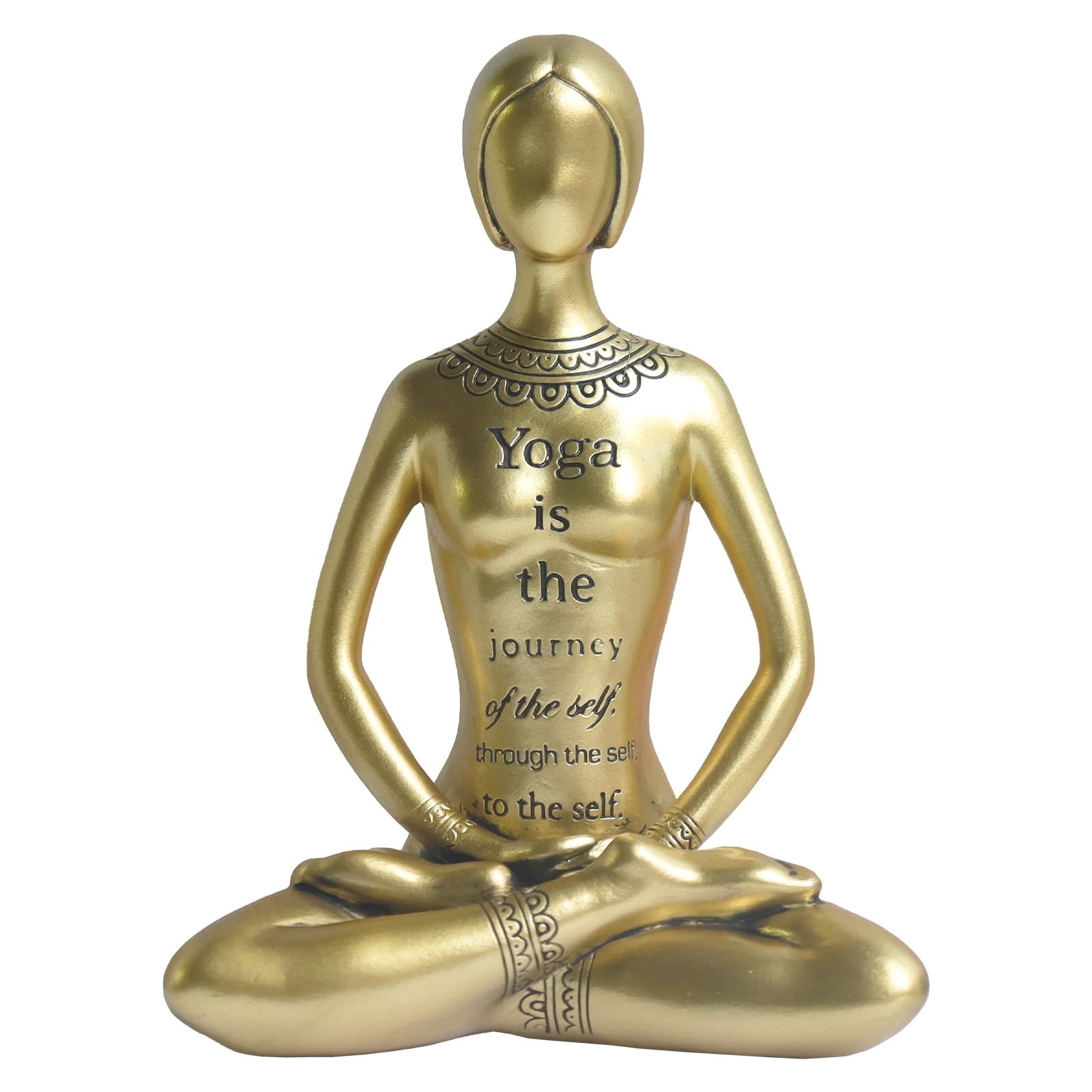 Amazon.com: Pigort Rustic Gold Yoga Spiritual Decor Yoga Letters ...