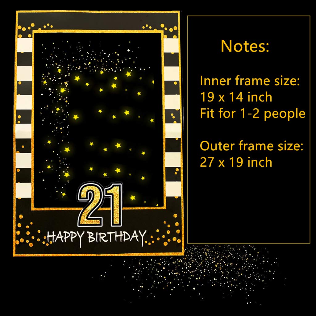 JeVenis Black Gold 21th photo booth frame 21th Birthday Photo Frame ...