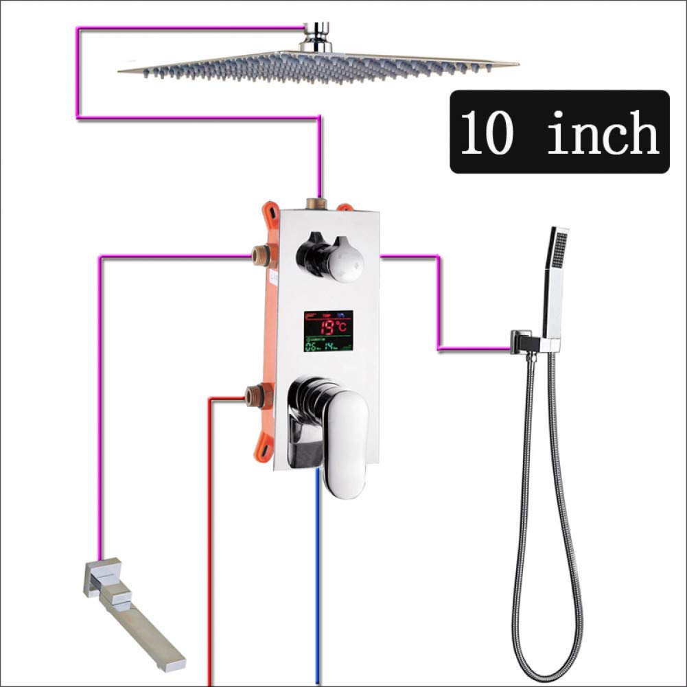 Buy BOZNY Shower system 10" Rainfall Ceiling ed Shower Faucet Set ...