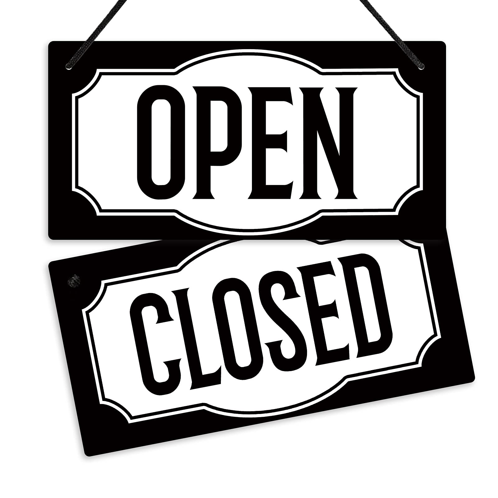 Amazon.com : Putuo Decor Open Closed Sign, Reversible Double Sided Sign ...