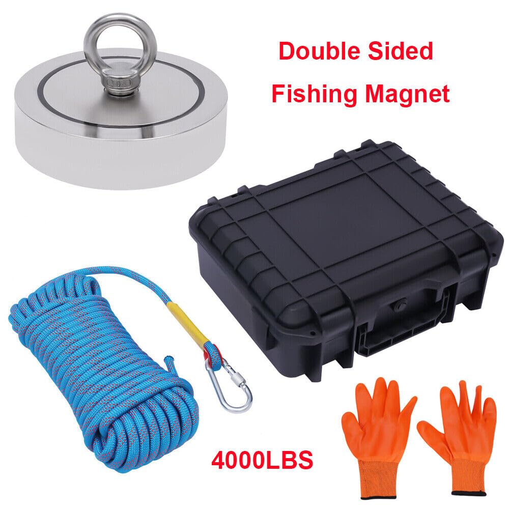 Magnetic Fishing Kit 4000 Lbs Double-Sided Fishing Magnet Kit | 66FT ...