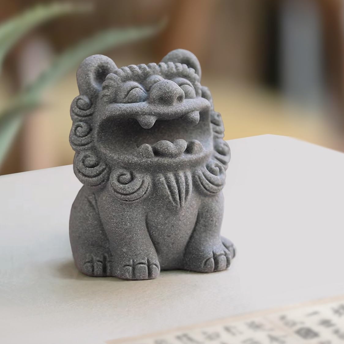 Amazon.com: HOMSFOU Mini Lion Figurines Chinese Feng Shui Lion Statue ...