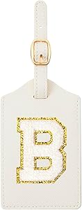 Amazon.com: Initial Luggage Tag, PU Leather Luggage Tag, Embroidered Luggage Tag, Letter Luggage ...