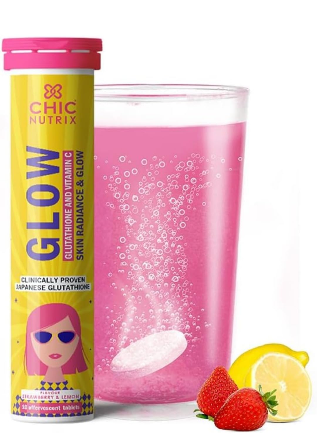 Chicnutrix Glow- 20 Effervescent Tablets| Japanese Glutathione & Vit. C ...