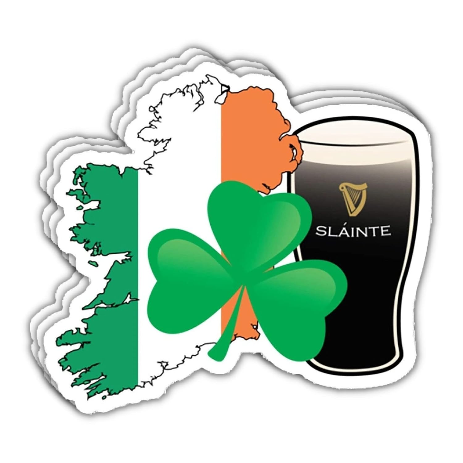 Amazon.com: Shamrock Irish Stickers, Ireland Die Cut Vinyl Sticker ...