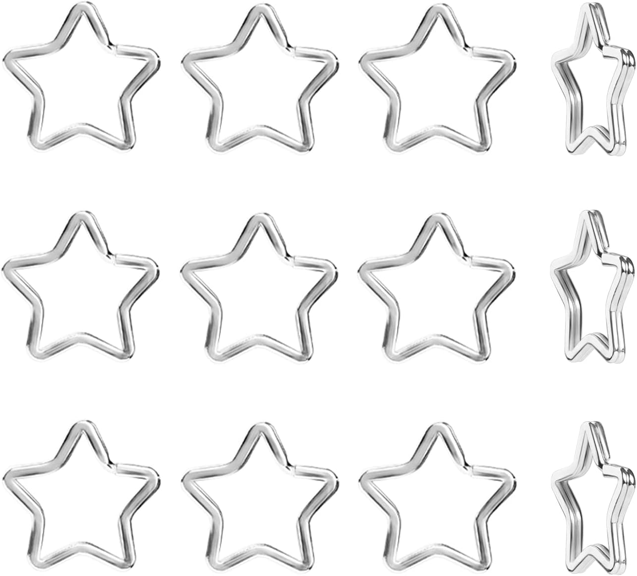 Amazon.com: Heyous 10pcs Creative Flat Key Ring Silver DIY Metal Key ...