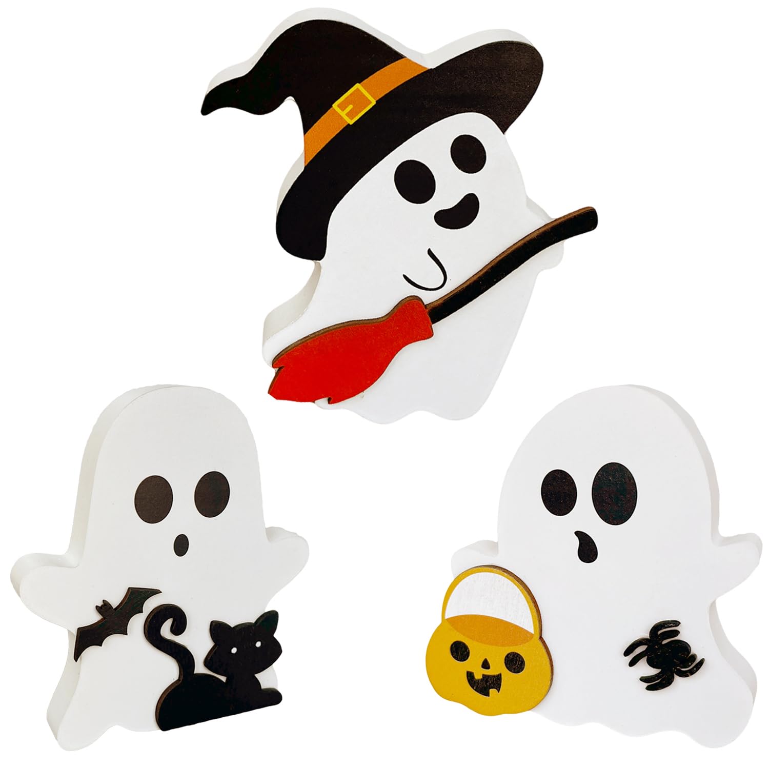 Amazon.com: 3 Pcs Cute Ghost Halloween Decorations for Indoors, Spooky ...