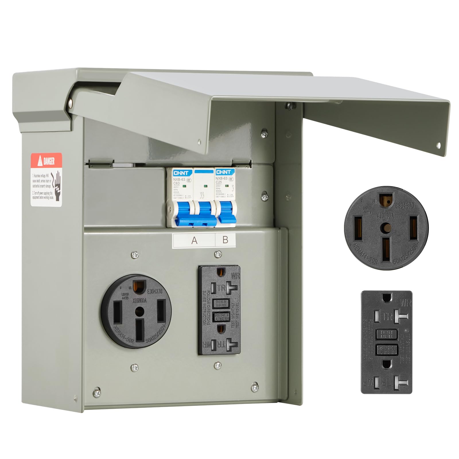 Amazon.com: VEVOR Temporary Power Outlet Panel, RV Electrical Breaker ...