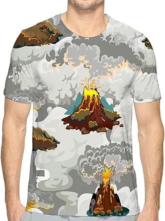 Amazon.com: Unisex T-Shirt Set Volcanoes Varying Degrees Eruption ...
