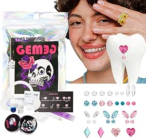 GEMEG Professional Tooth Gem Kit with 32 Pieces Crystals, Upgraded DIY ...