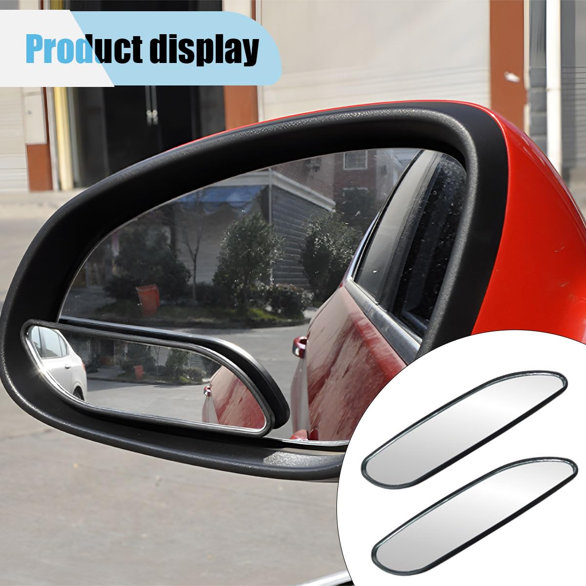 HD Car Blind Spot Mirror HD Glass Frameless Rear View Mirror Adjustable