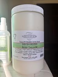 Amazon.com: BEEF TALLOW DEODORIZED Grass fed beef Non Hydrogenated Soap ...