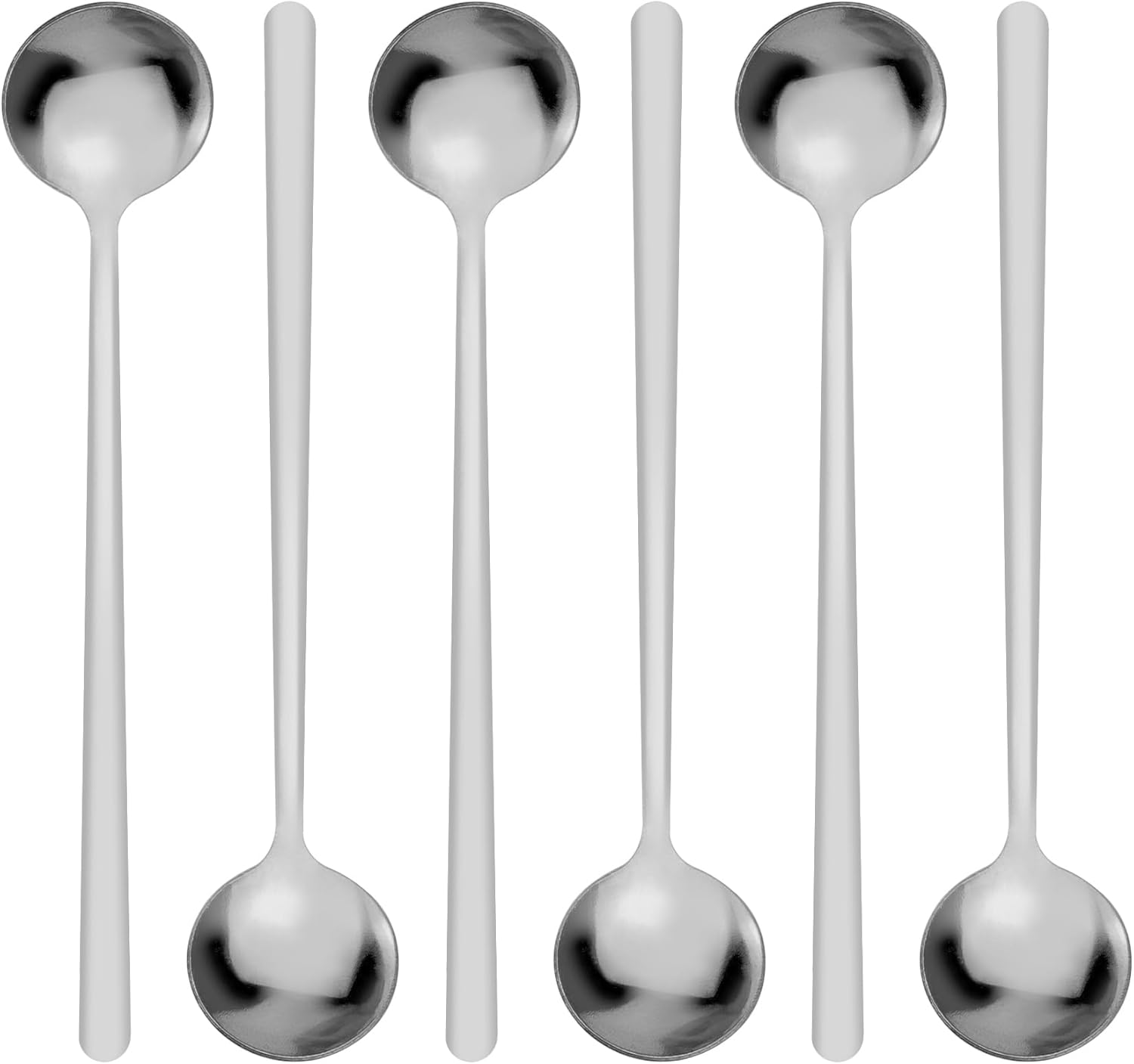 Amazon.com: 6 Pack Coffee Spoons, Round Dessert Spoons, Stainless Steel ...