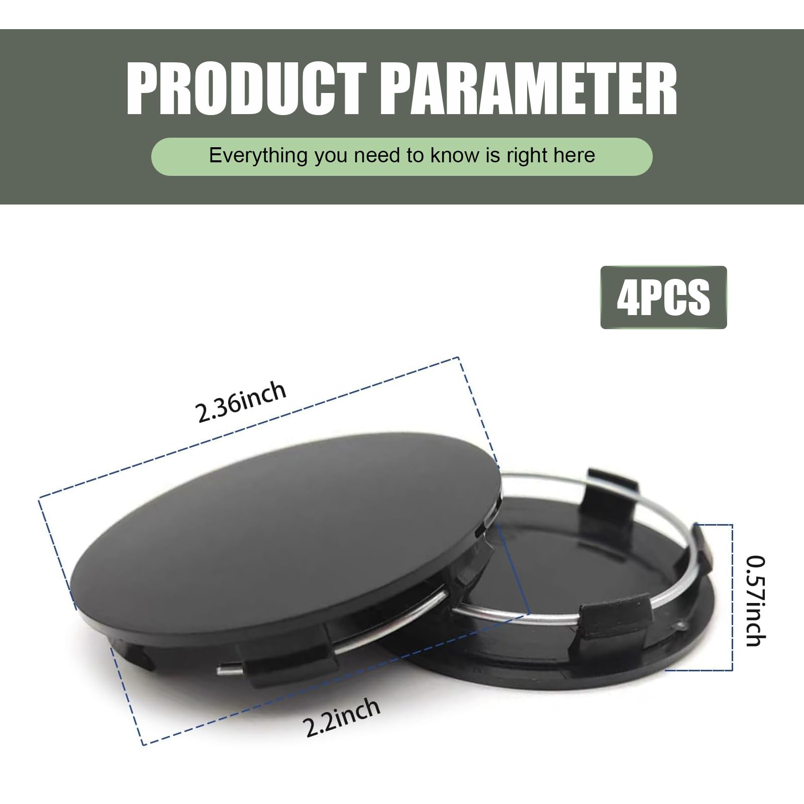 Snapklik.com : Jokormo 4 PCS Car Center Hub Caps, 2.36" OD X 2.2" ID ...
