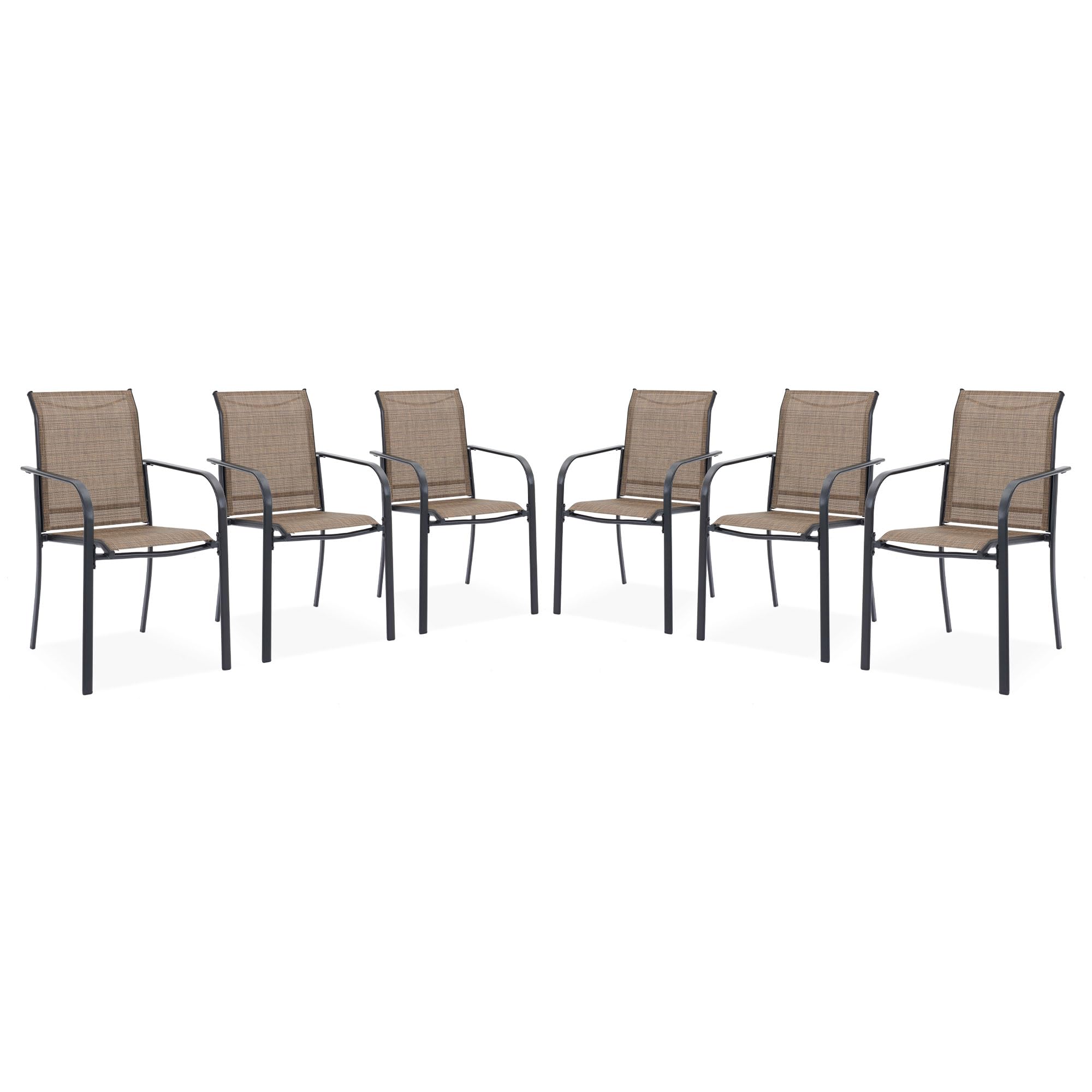 Amazon.com: VICLLAX Patio Stacking Chairs for Outside, Outdoor Chairs ...