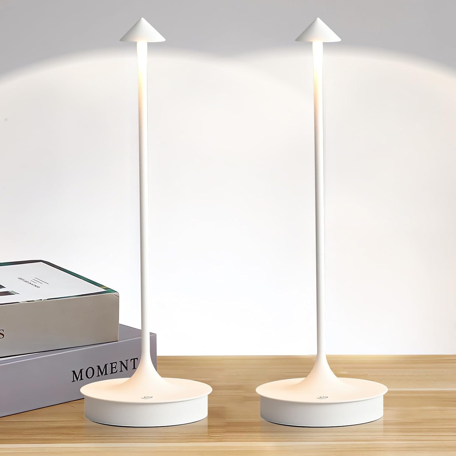 LJXiioo Cordless Table Lamp, Rechargeable Table Light Battery Powered ...
