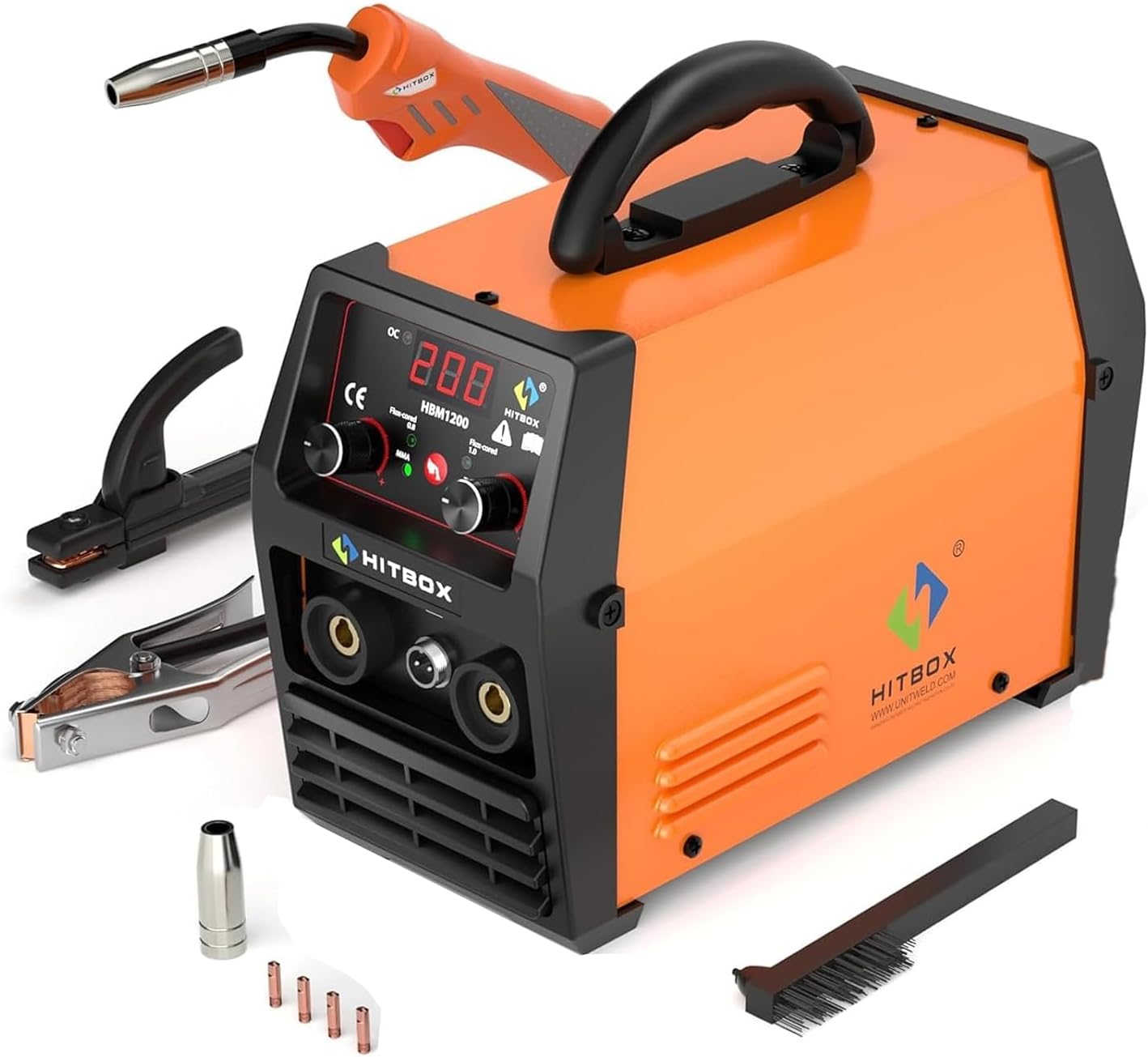 HITBOX MIG Welder, 220V Portable Multifunction Gasless Mig/Stick/Lift ...
