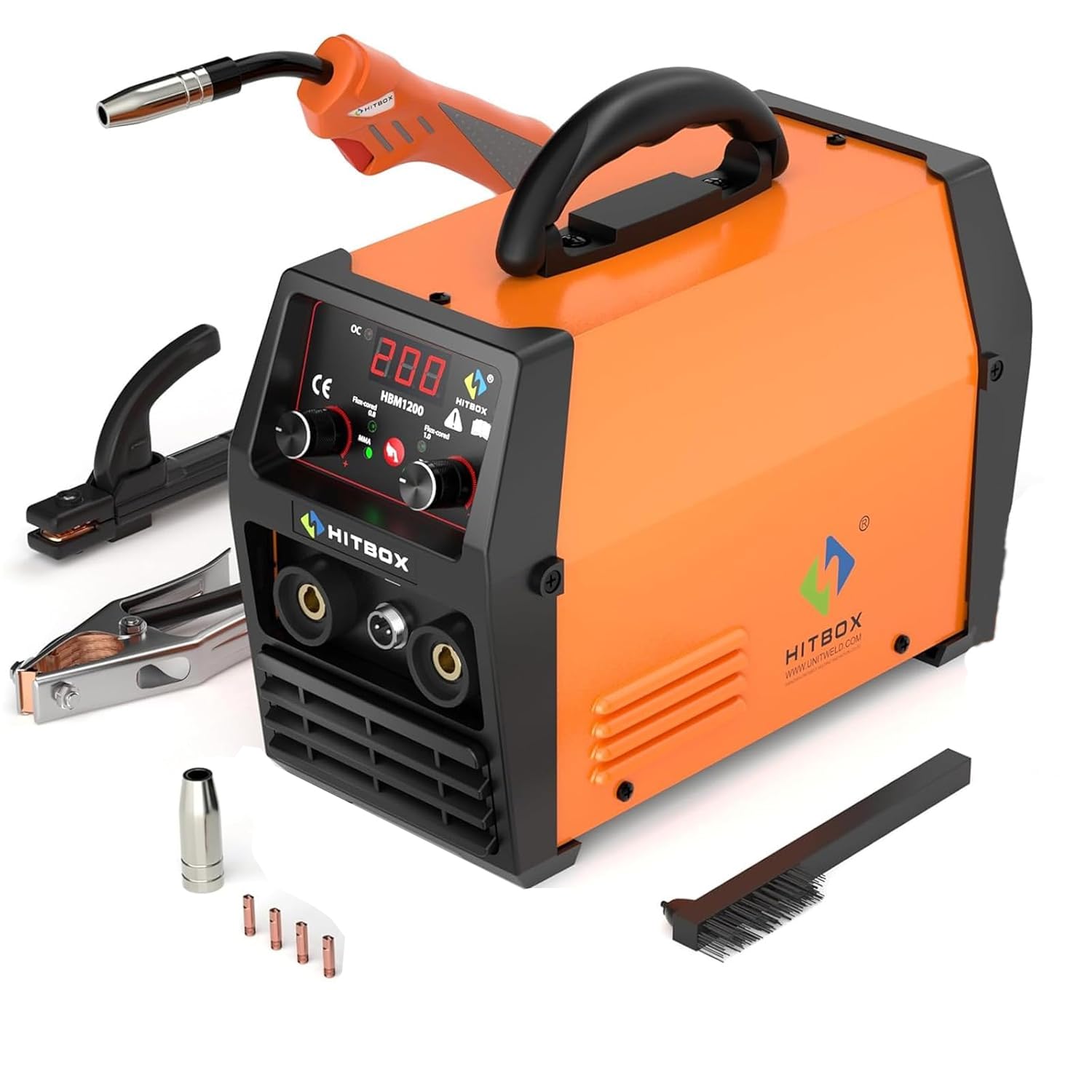 HITBOX MIG Welder, 220V Portable Multifunction Gasless Mig/Stick/Lift ...