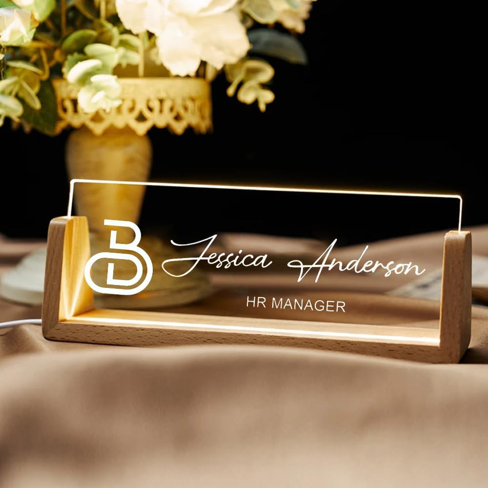 Amazon.com: Noni Personalized Desk Name Plate, Name Plate For Desk ...