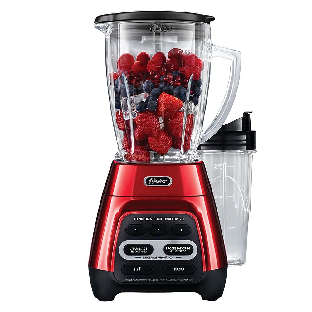 Oster Liquidificador Reversível com Blend N Go, 1,5L, 220V, Vermelho ...