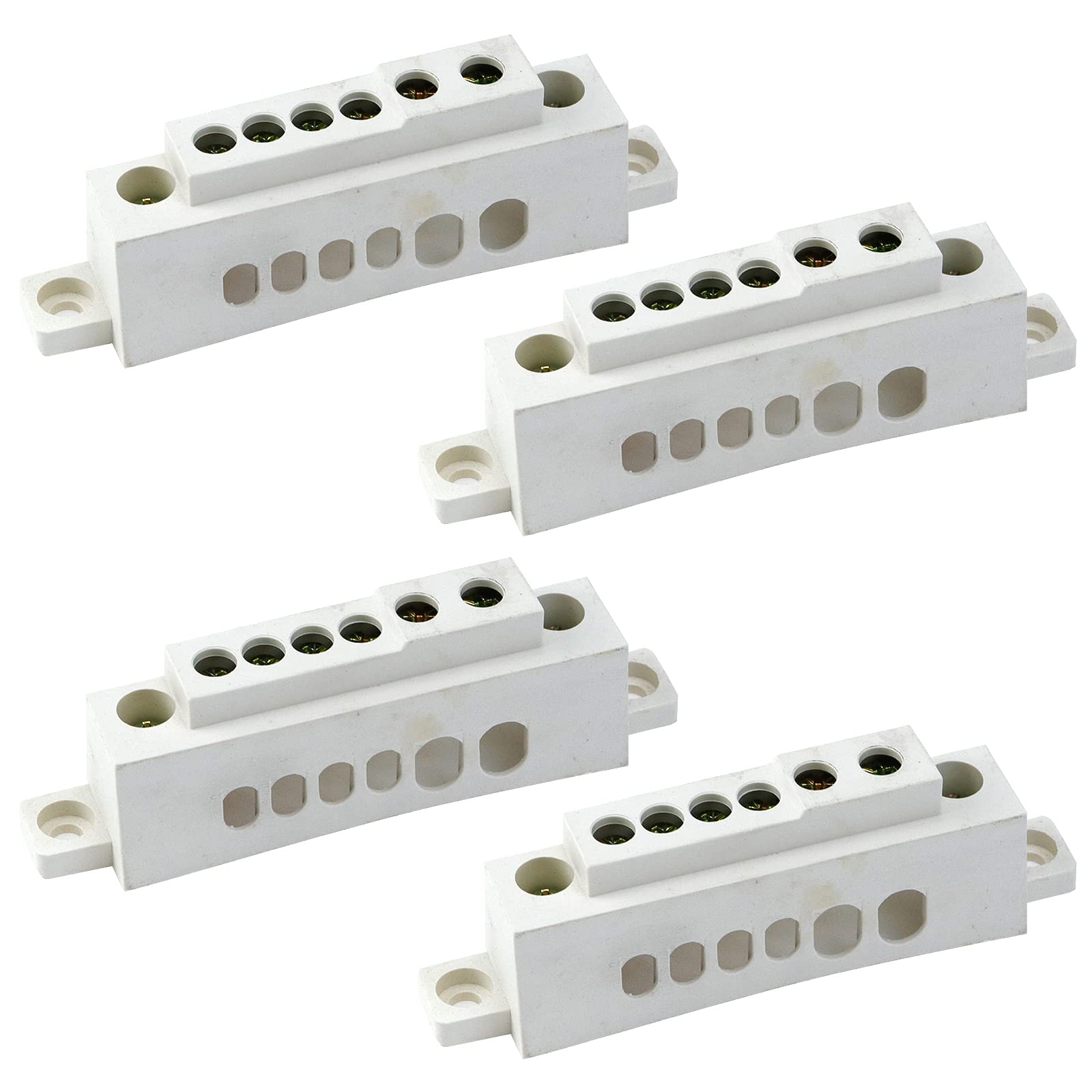 Buy Faotup 4PCS White Terminal Block Connector Bar 6 Positions,Terminal ...