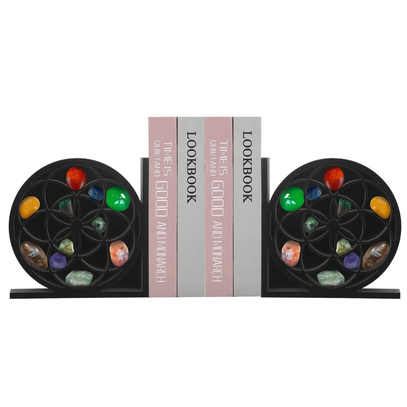 Amazon.com: Crystal Shelf Bookends, Decorative Boho Bookends, Heavy ...