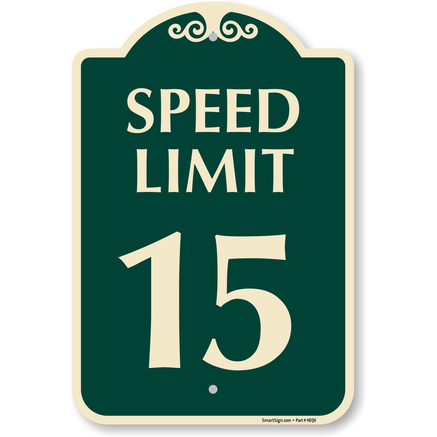 Amazon.com: SmartSign Designer "Speed Limit 15" MPH Sign, 12" x 18 ...